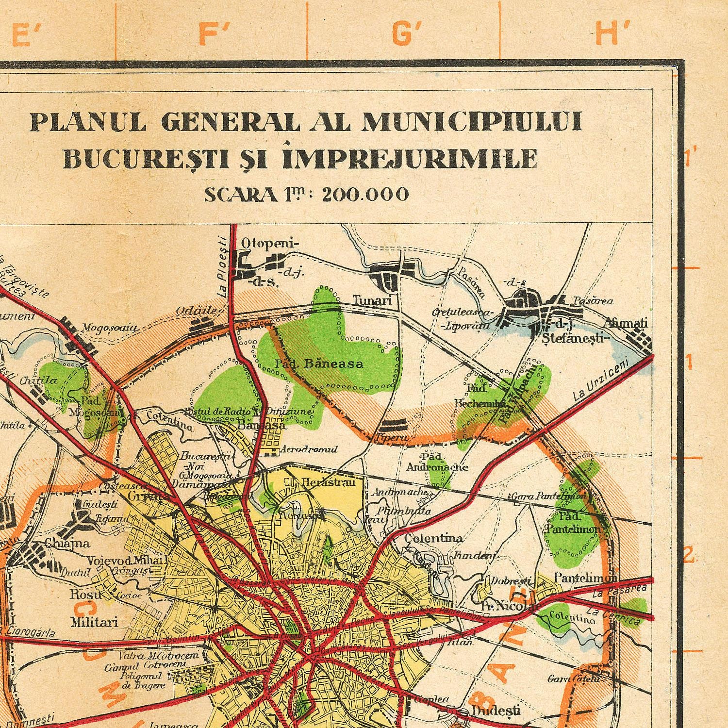 Bucharest Map Print: 1937 City Plan, Antique Reproduction - Etsy