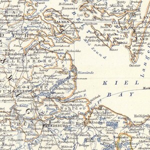 Old Map of Denmark, Hanover, 1860, Antique Map, Rare Map, Fine ...