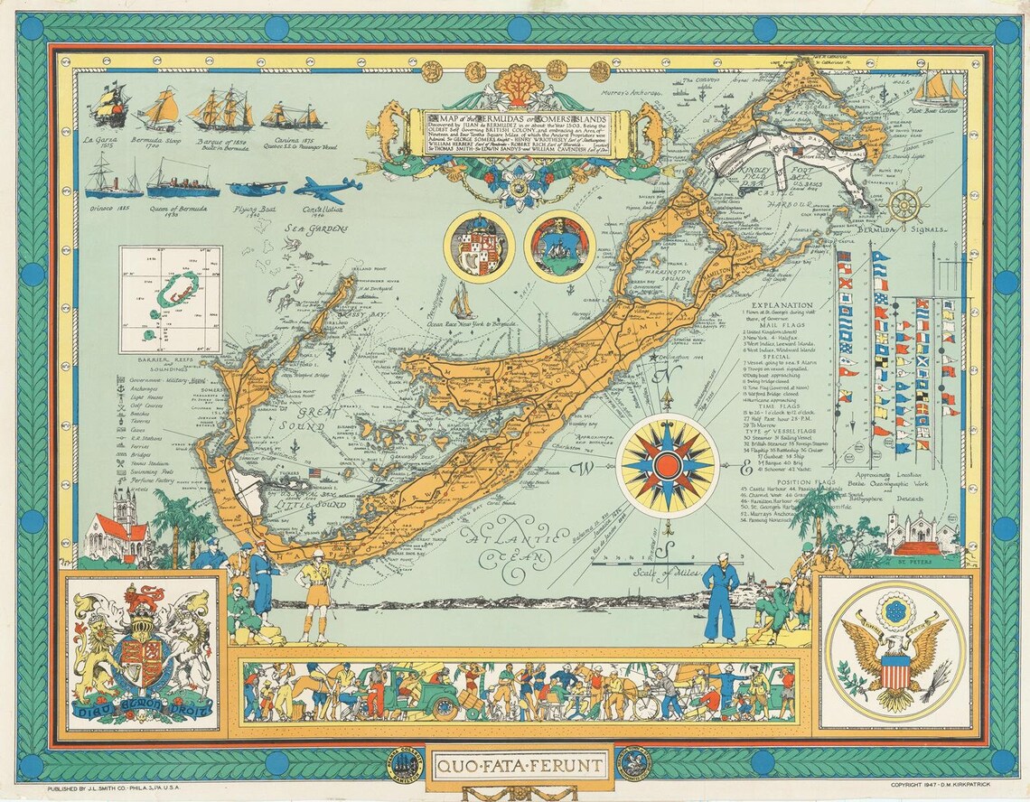 Old Map of Bermuda 1947 Fine Reproduction Large Map Fine - Etsy