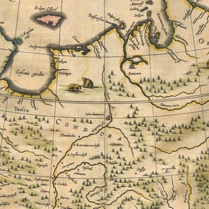 Ancient Map of Russia, 1650, Very Rare Mp, Beautiful Map, Fine ...