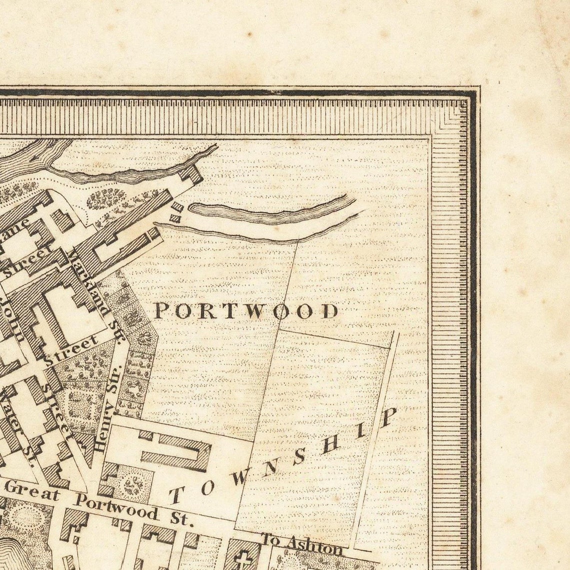 Stockport Map Print: 1824 Antique City Plan Reproduction - Etsy UK