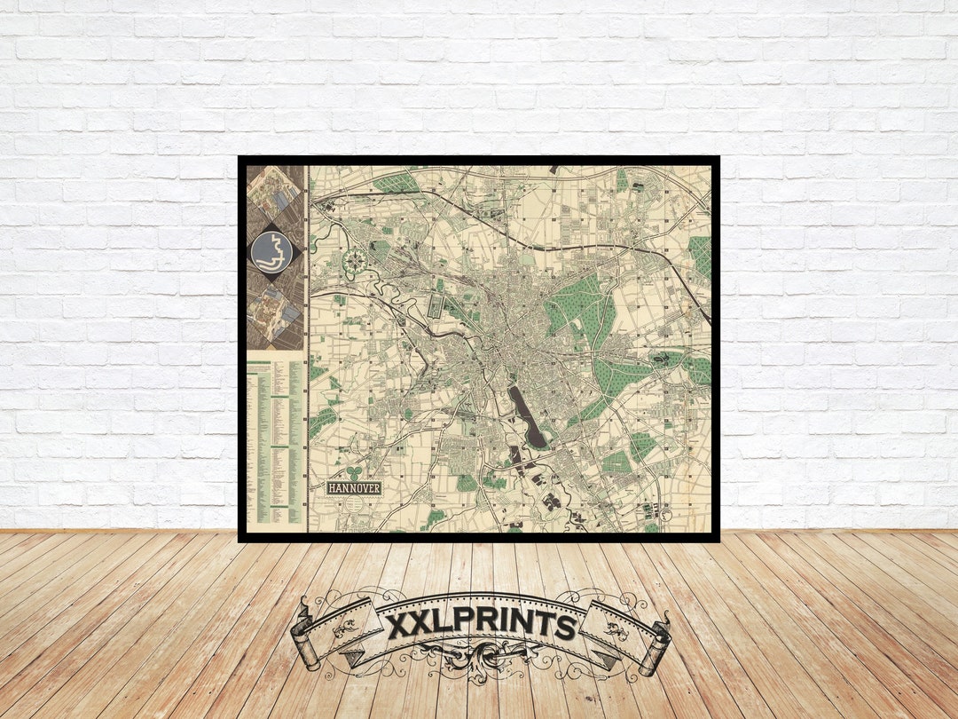 Hannover City Map Print: 1955 Vintage Style Fine Art Reproduction - Etsy