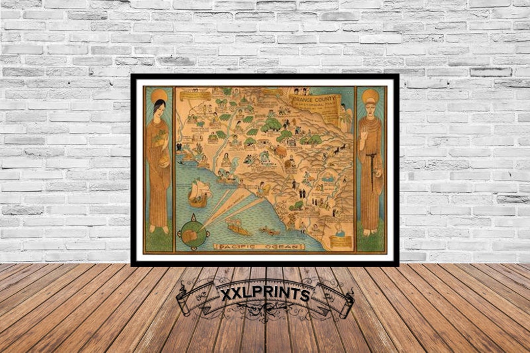 Orange County Historical Map Print: 1929 Antique Reproduction - Etsy