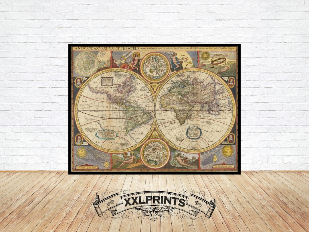 1651 World Map Print: Rare Fine Art Reproduction - Etsy
