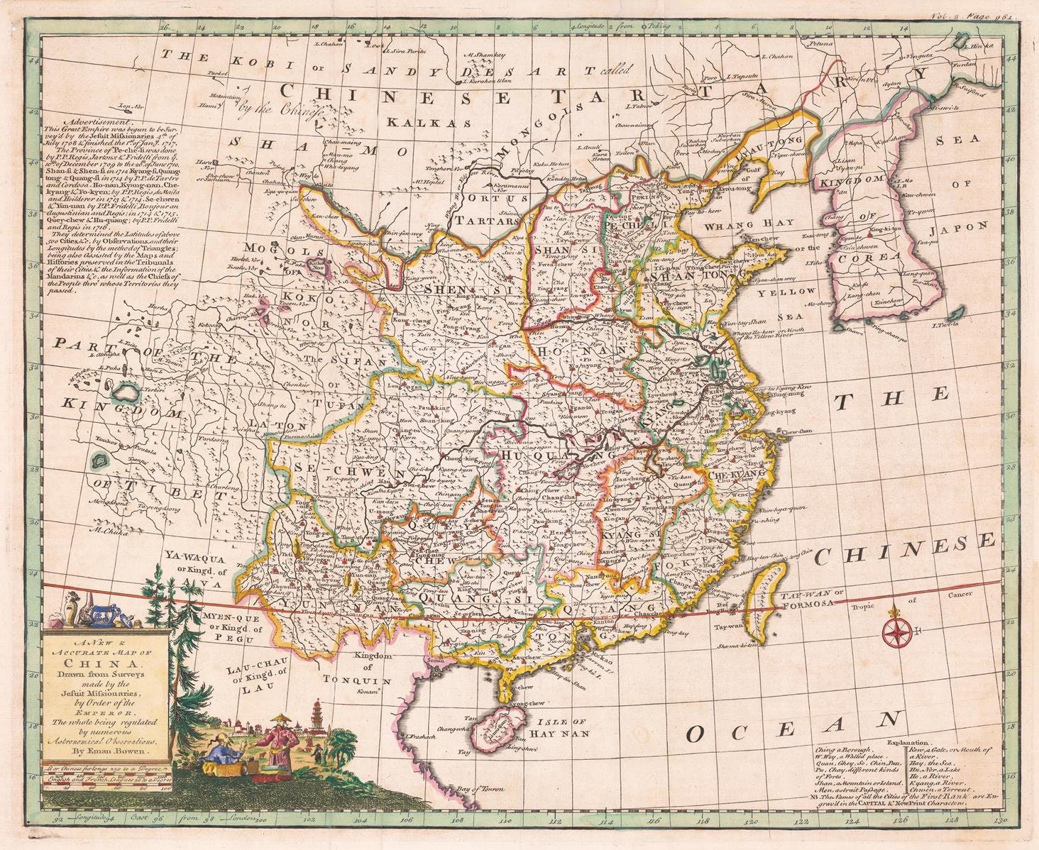 Old Map of China 1744 Rare Map Antique Map Fine | Etsy