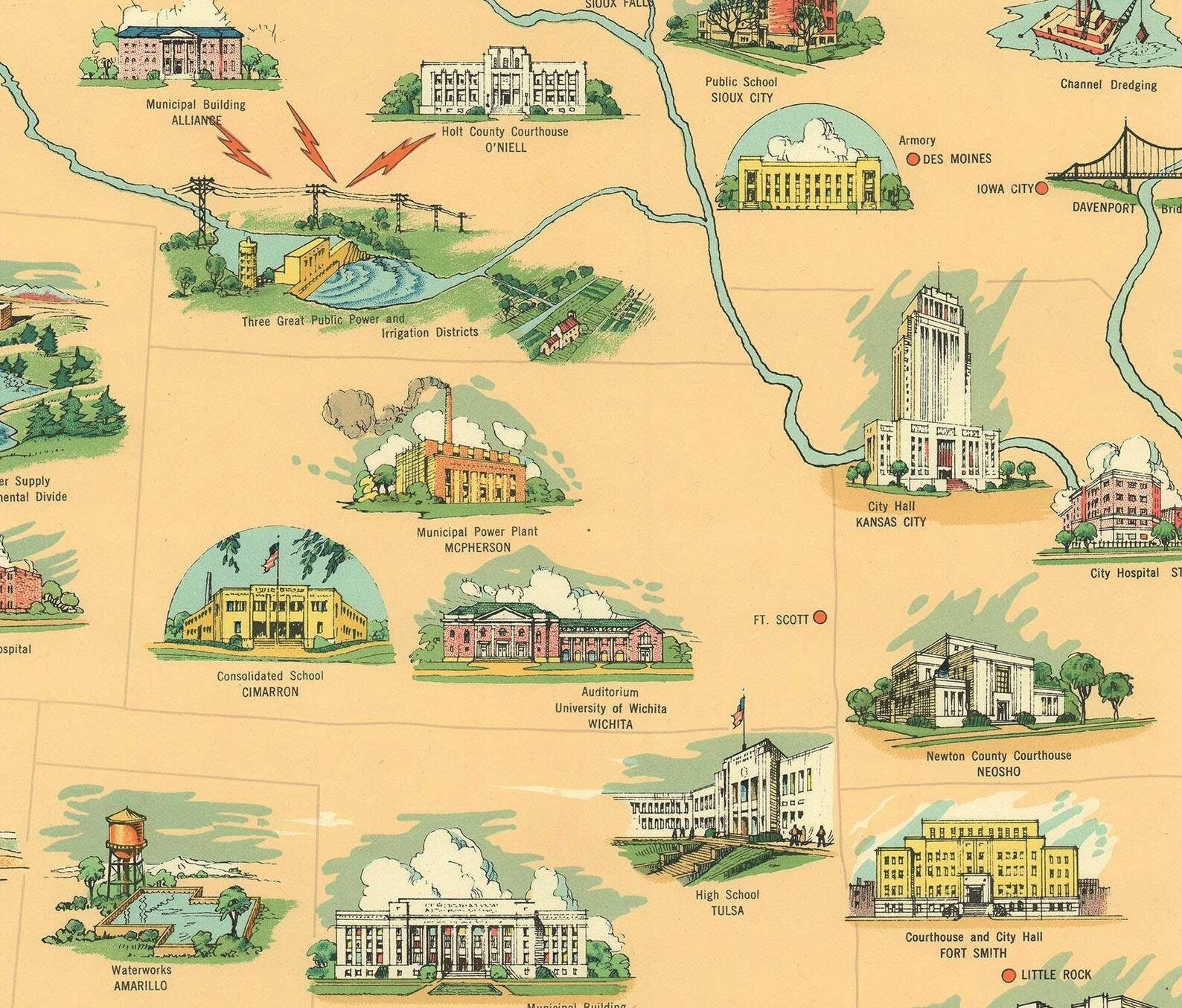 1939 United States Map: Vintage Fine Art Print - Etsy