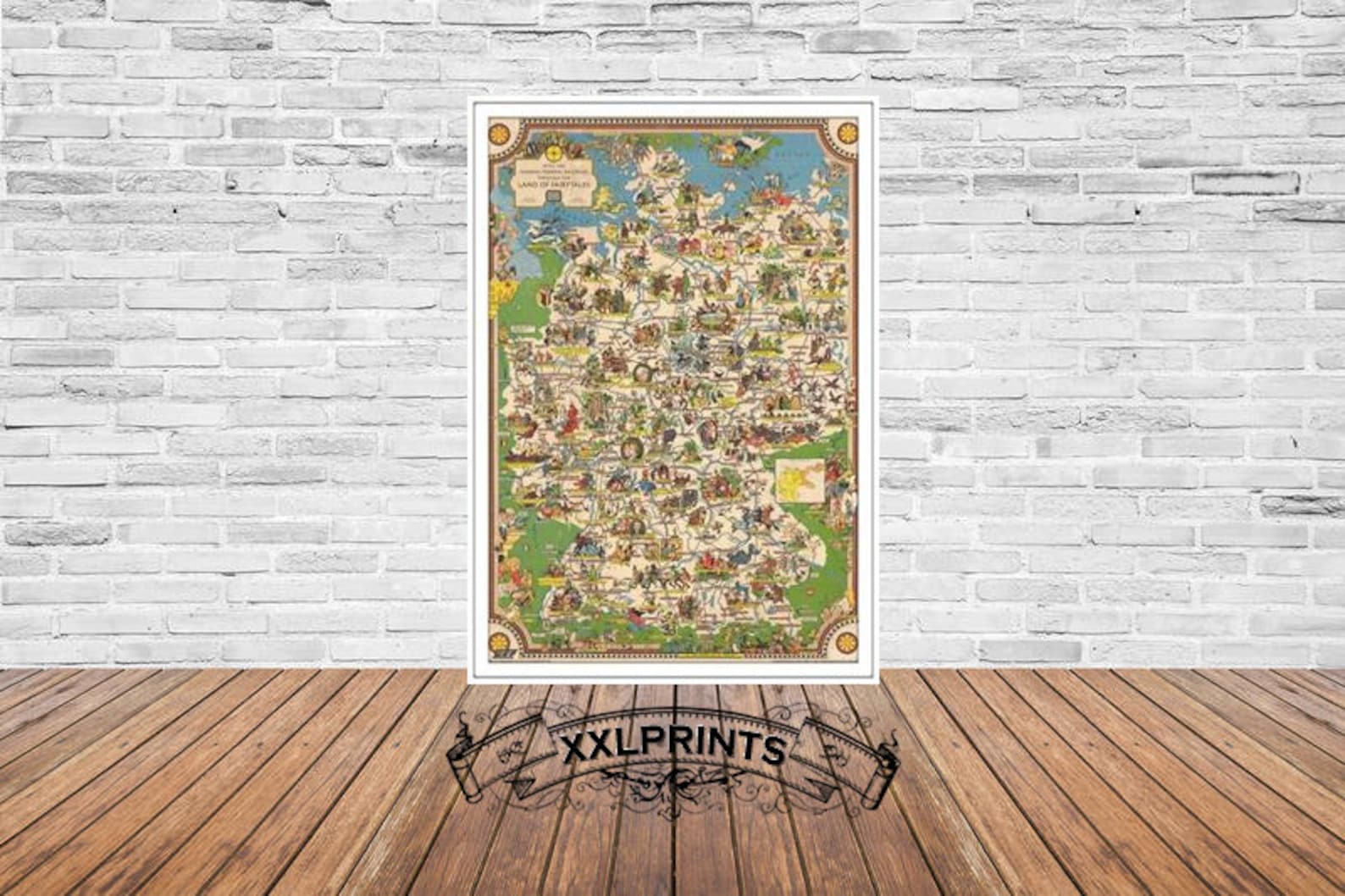 1930 Germany Fairytale Map: Fine Art Print, Antique Decor - Etsy