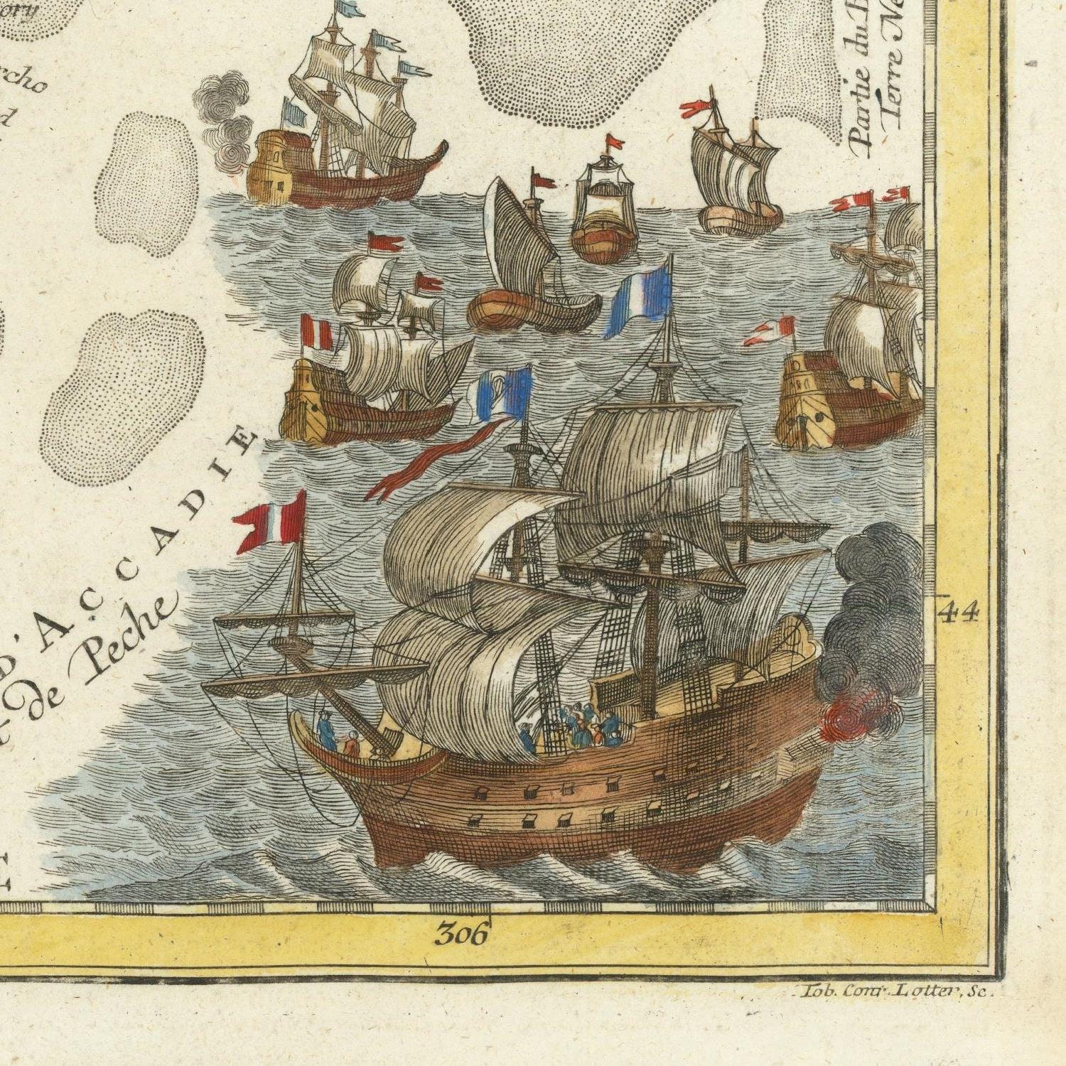 Ancient Map of New France Canada 1750 Very Rare Fine - Etsy