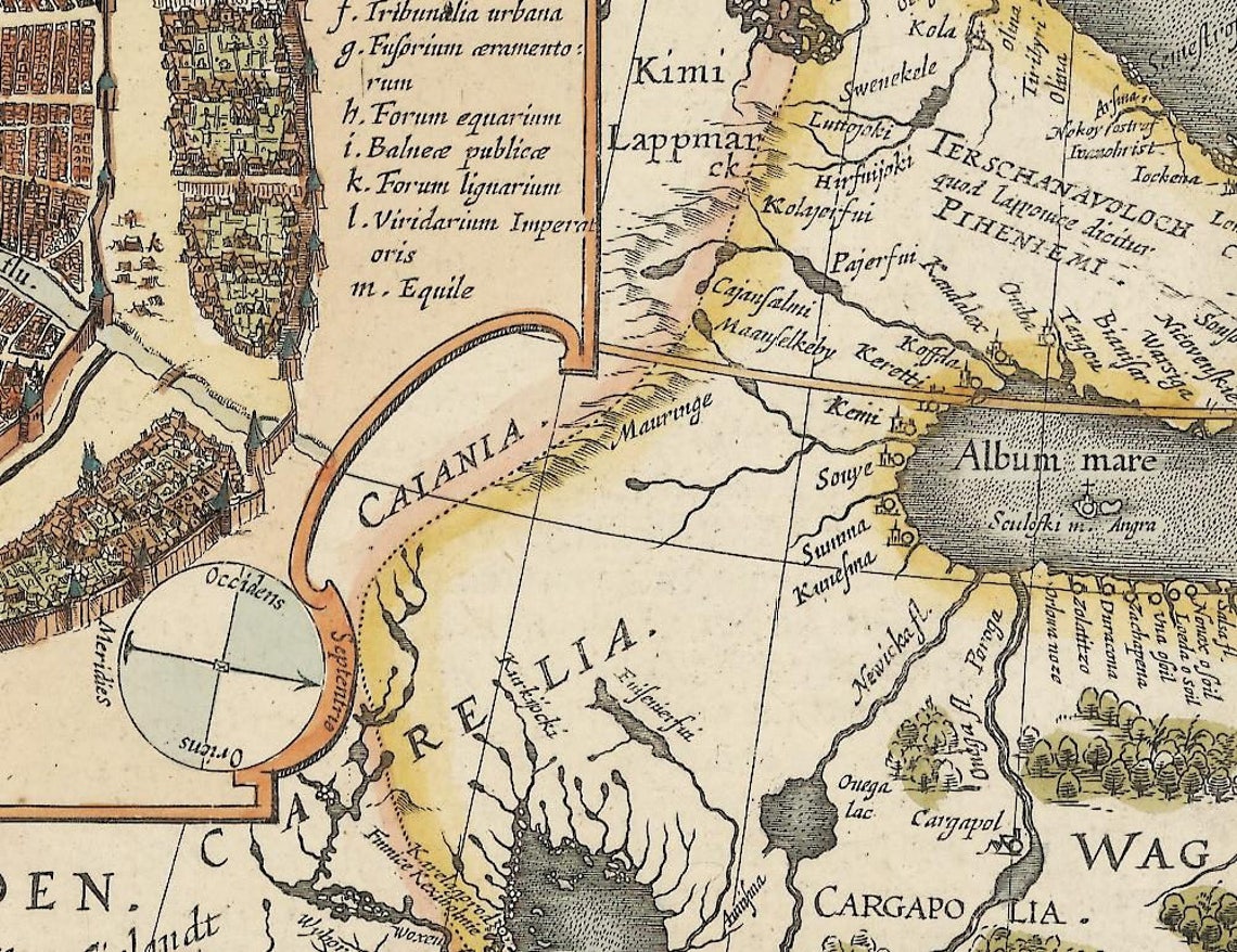 Ancient Map of Russia, 1614, Inset of Moscow, Old Map,fine Reproduction ...