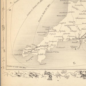 Old Railway Map of Great Britain, 1851, Rare Map, Fine Reproduction ...