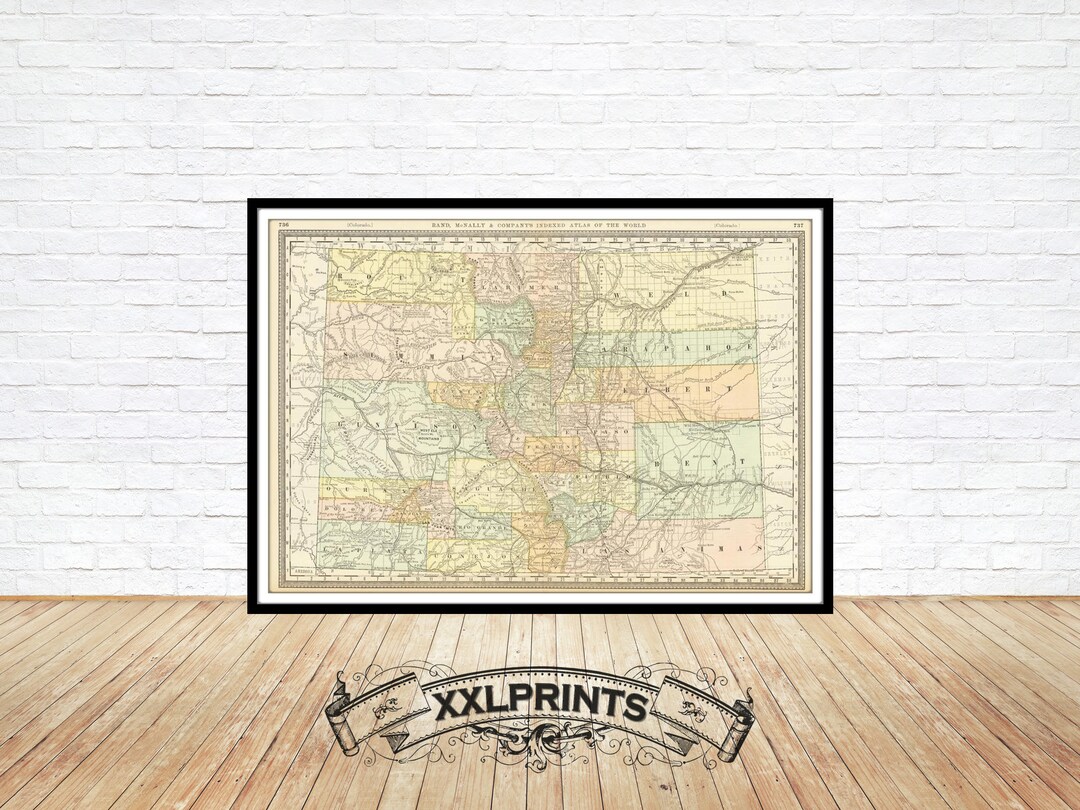 Antique Colorado Map Print: 1884 Fine Art Reproduction - Etsy