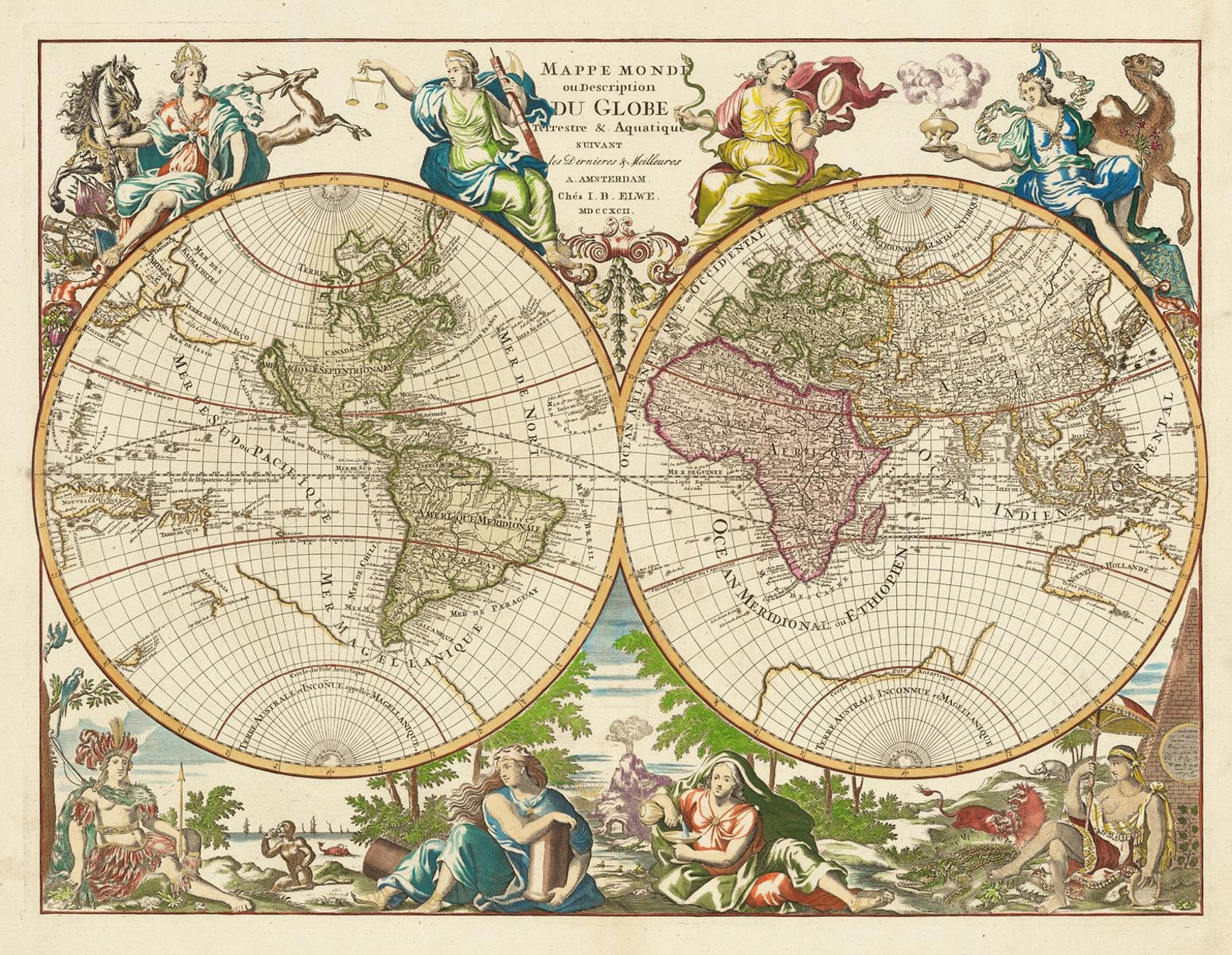 Antique Map of the World 1792 Fine Reproduction Large Map - Etsy