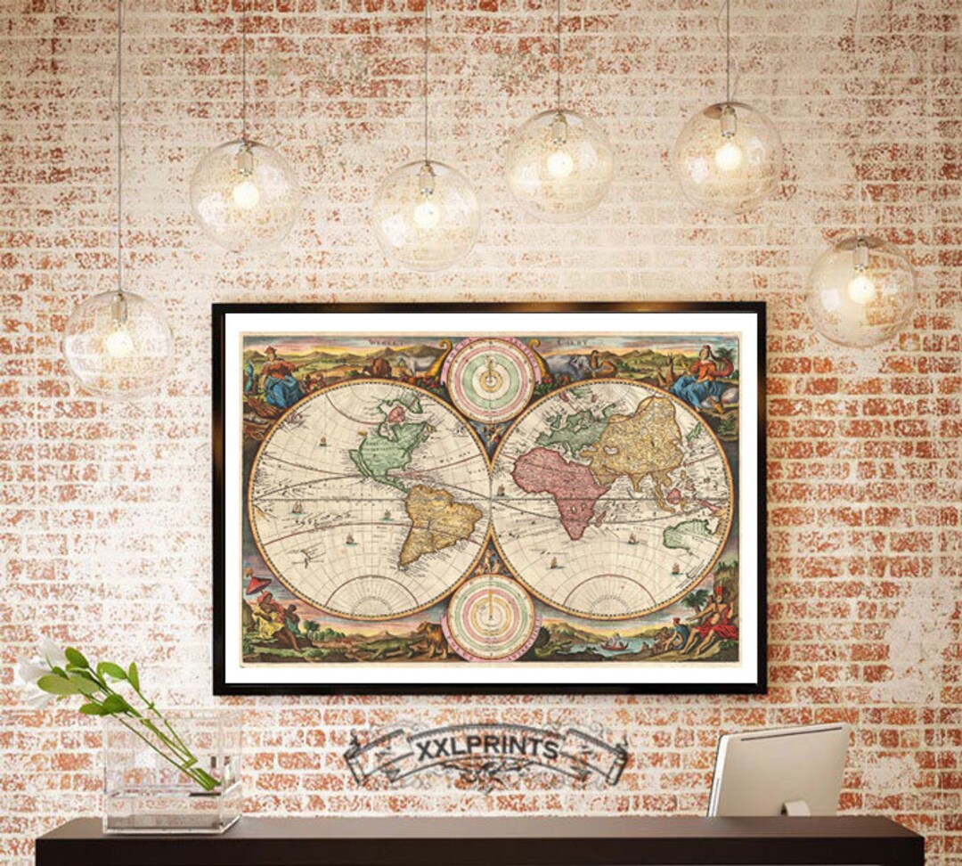 1730 Antique World Map: Fine Art Giclée Print - Etsy UK