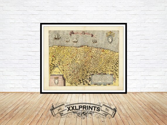 Ancient Map of Ancona 1564 Very Rare Fine Reproduction | Etsy
