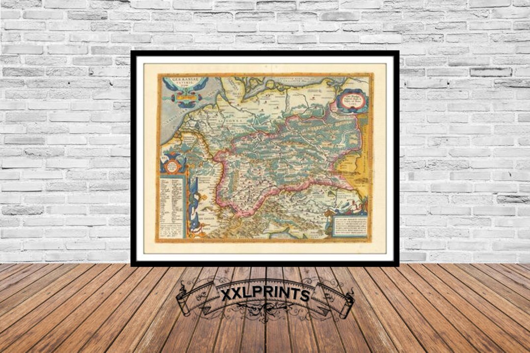 Antique Germany Map Print: 1592 Historical Fine Art Reproduction - Etsy