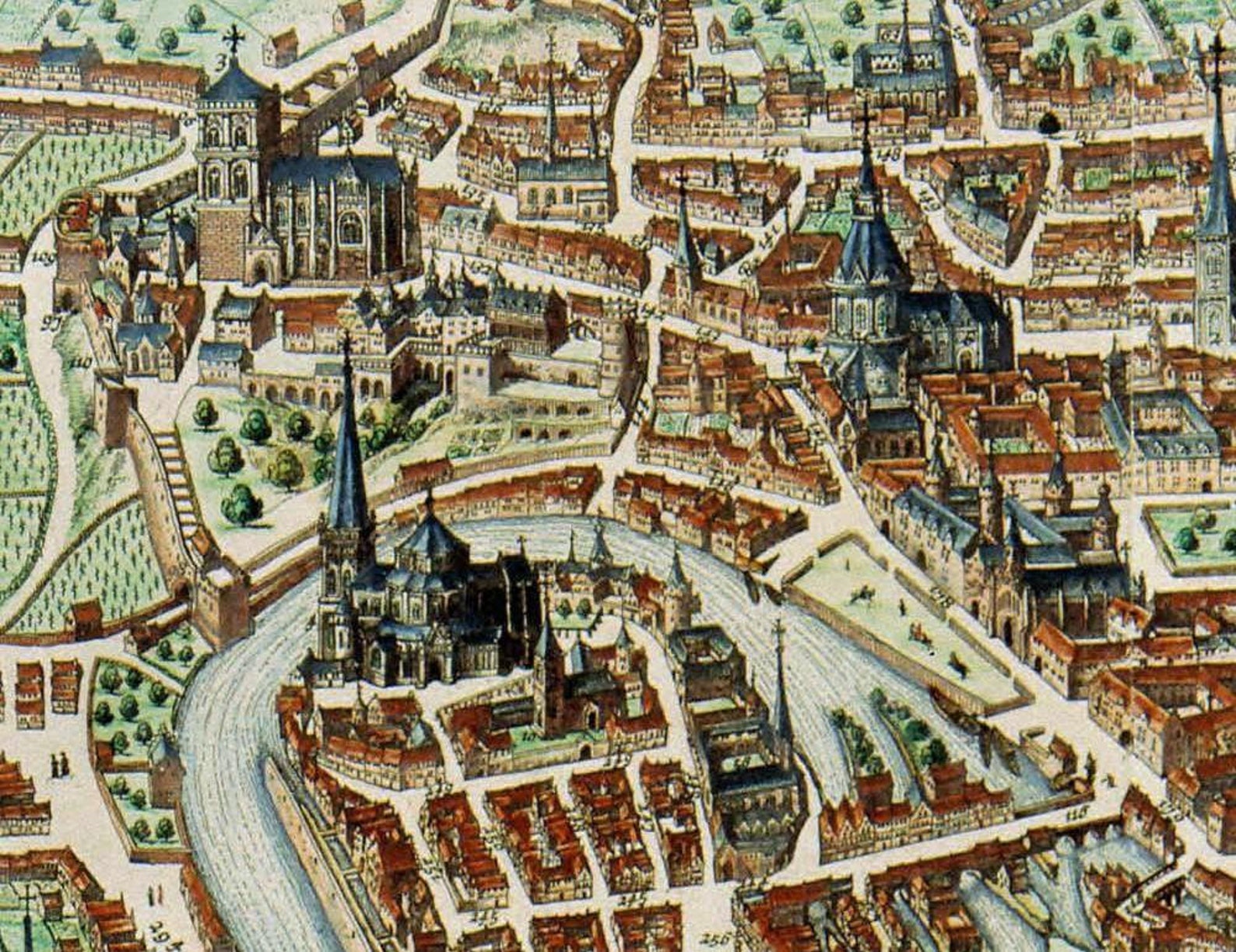 Antique Map of Liege 1710 Bird Eye View Belgian Old - Etsy