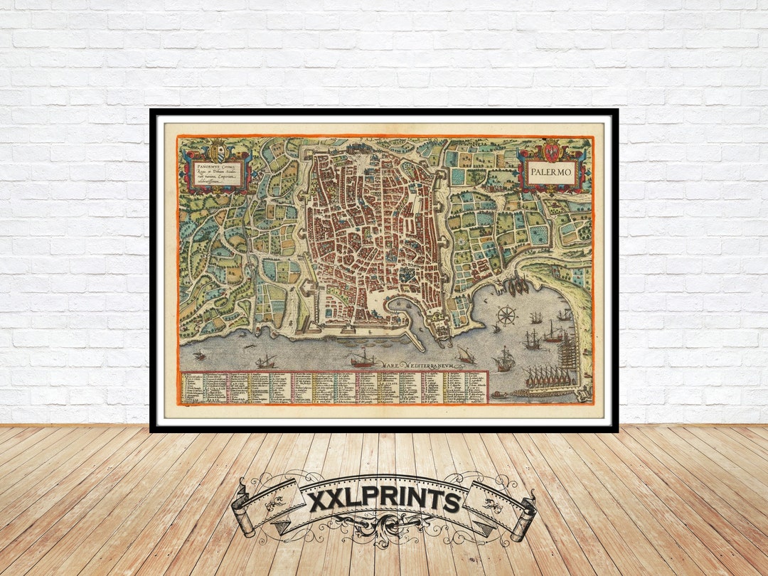 Palermo Map Print: 1593 Ancient City Plan, Fine Art Reproduction - Etsy