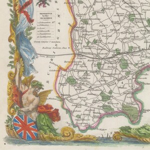 Antique Middlesex Map Print: 1840 United Kingdom County Art - Etsy