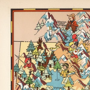 1935 Montana Cartoon Map: Fine Art Giclee Print - Etsy