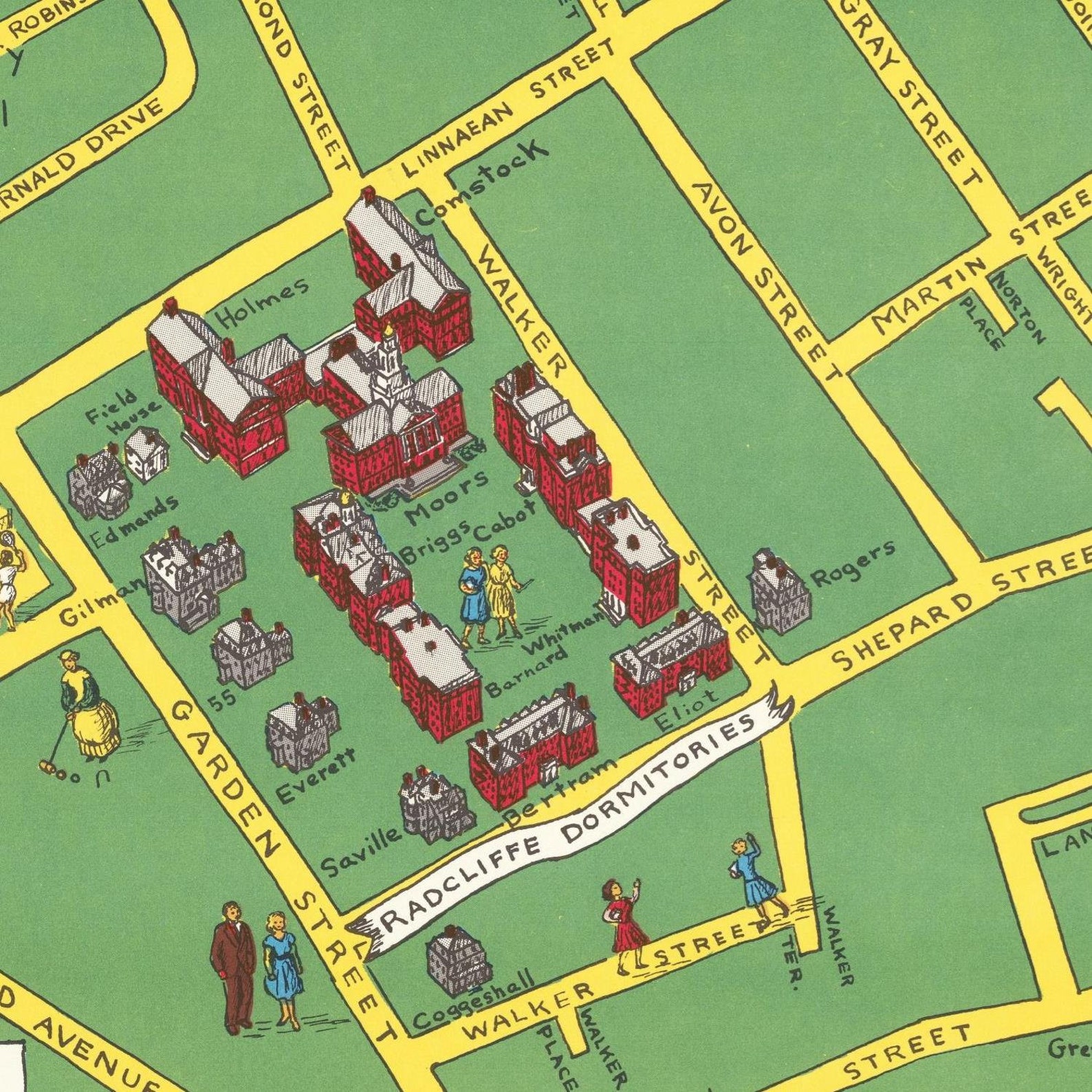 Harvard University Map Print: 1959 Pictorial Campus Art - Etsy