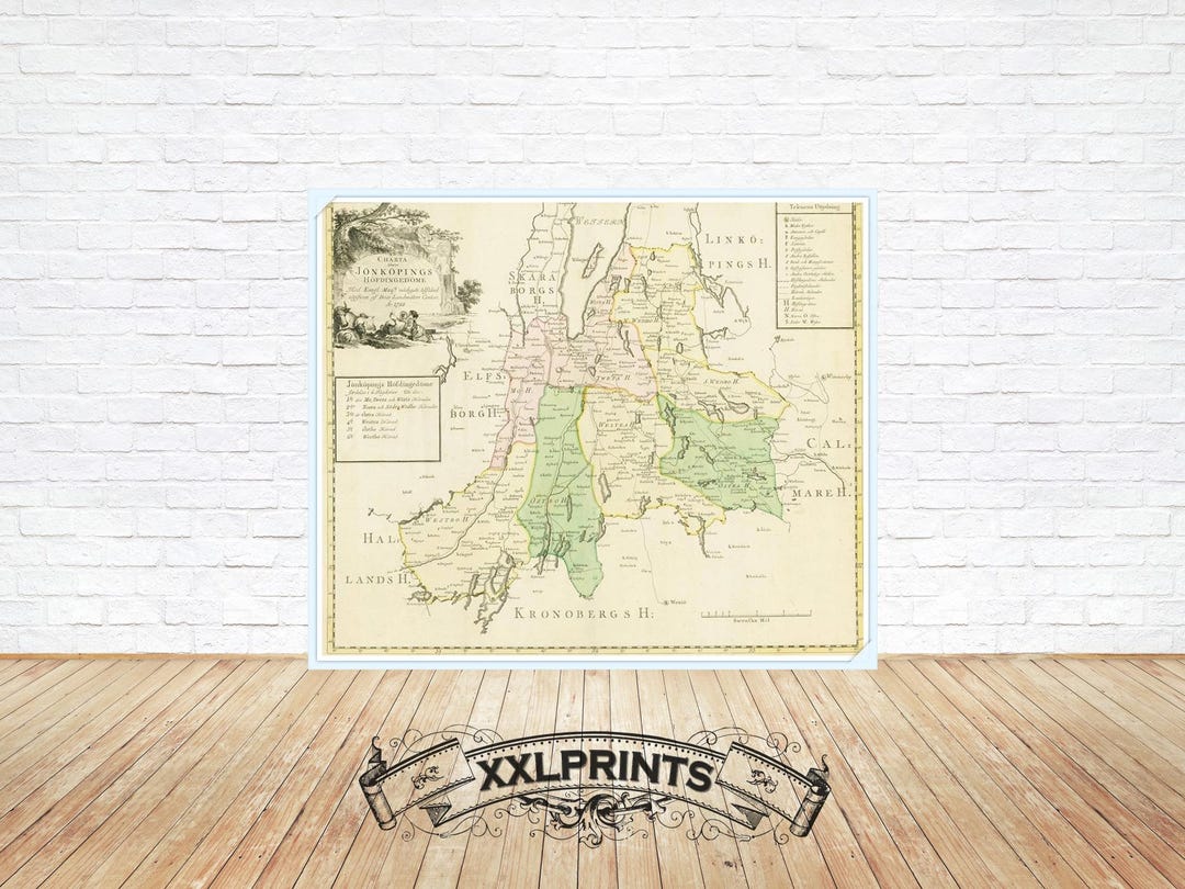 Antique Map Print: Jonkoping, Sweden, 1788 Reproduction - Etsy