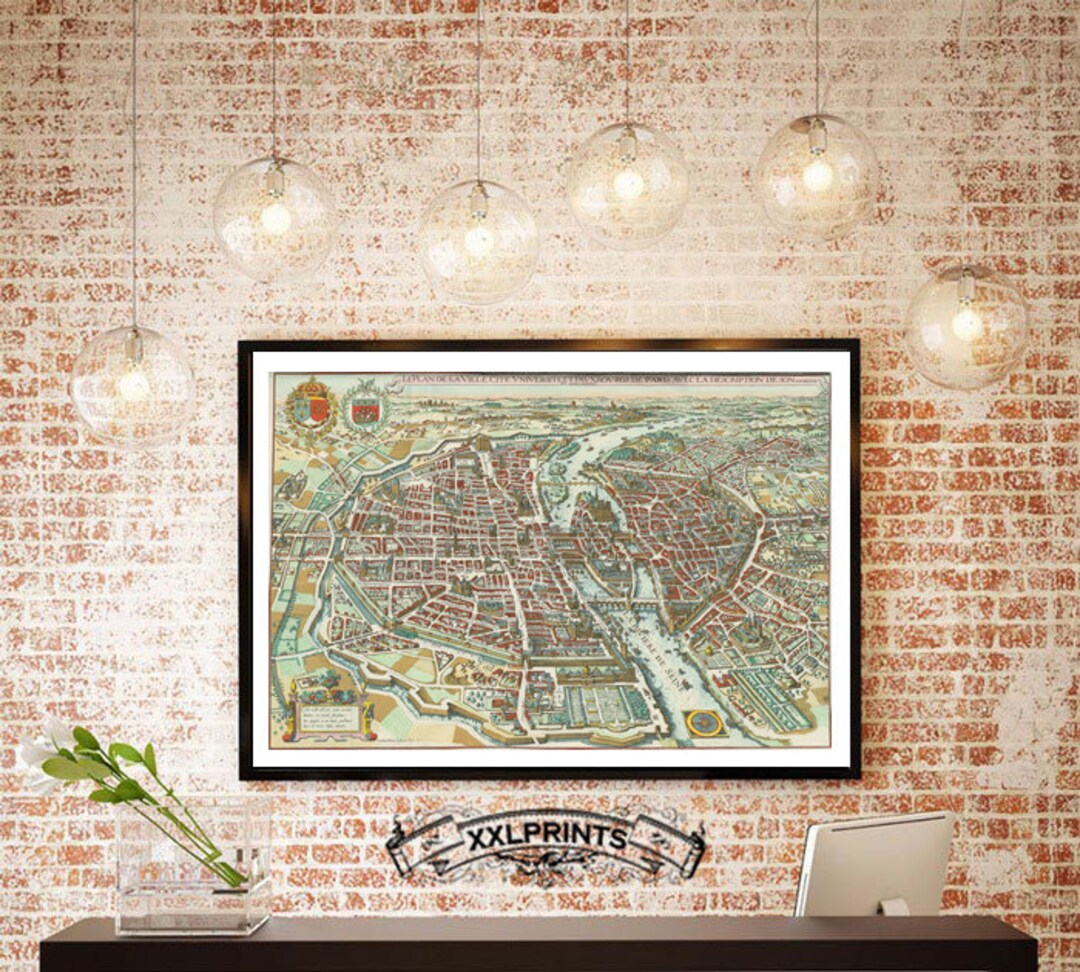 Antique Paris Map Print: 1615 Rare Reproduction, Fine Art - Etsy