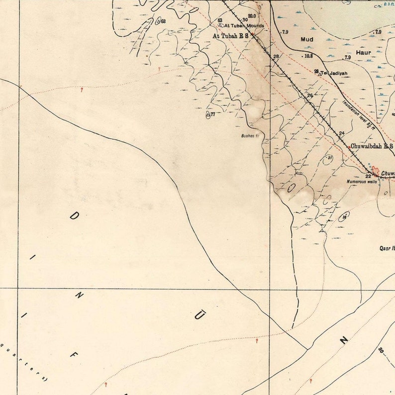 Mesopotamia Map Print: Basra, Iraq & Abadan, Iran, 1917 - Etsy