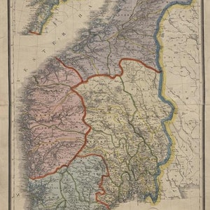 Antique Norway Map Print: 1829 Fine Art Reproduction - Etsy