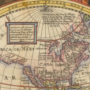 Old Map of the World, 1651, Rare Map, Fine Reproduction, Large Map ...