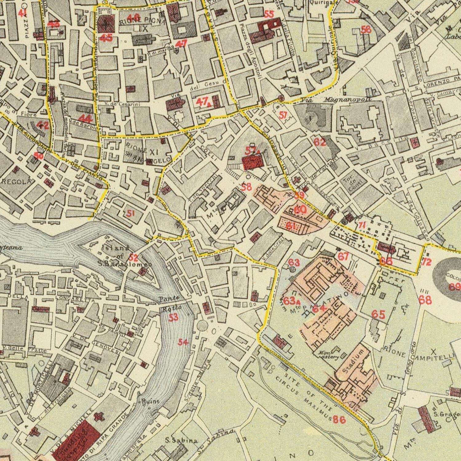 Old Map of Rome 1883 Rare Map City Plan Fine Reproduction - Etsy Canada