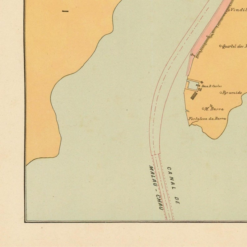 Macau Port Map Print: 1920s Vintage Style Fine Art - Etsy
