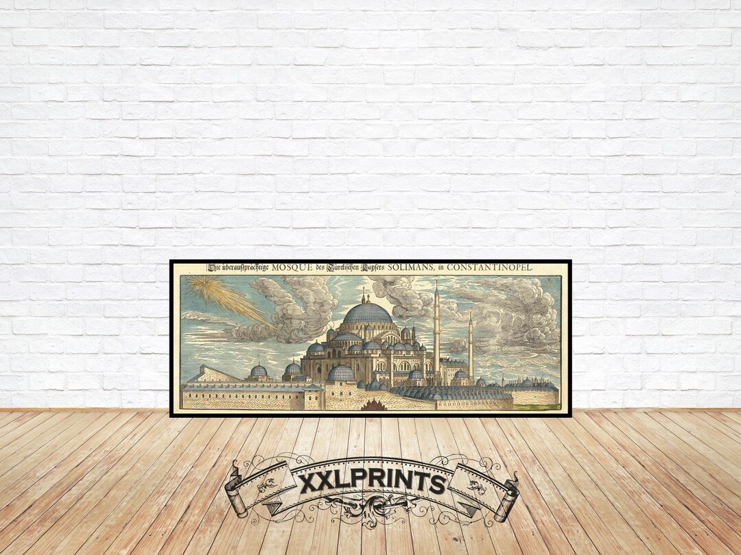 Antique View of Suleymaniye Mosque, Istanbul, 1688, Fine Reproduction ...