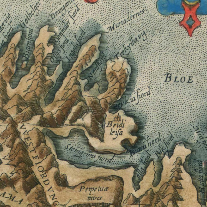 Ancient Map of Iceland 1648 Rare Map Antique Fine - Etsy