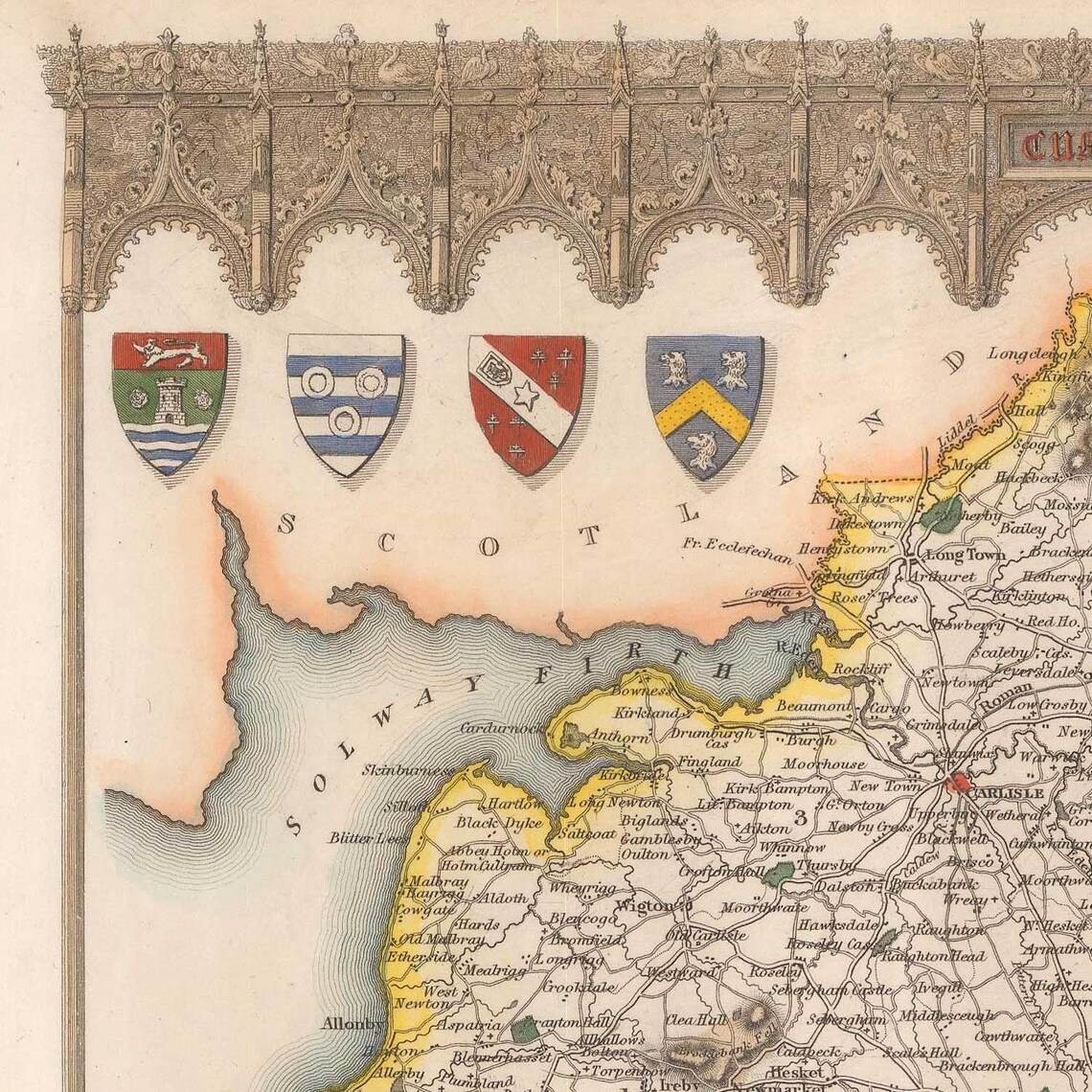 Antique Map of Cumberland 1840: United Kingdom Fine Art Print - Etsy