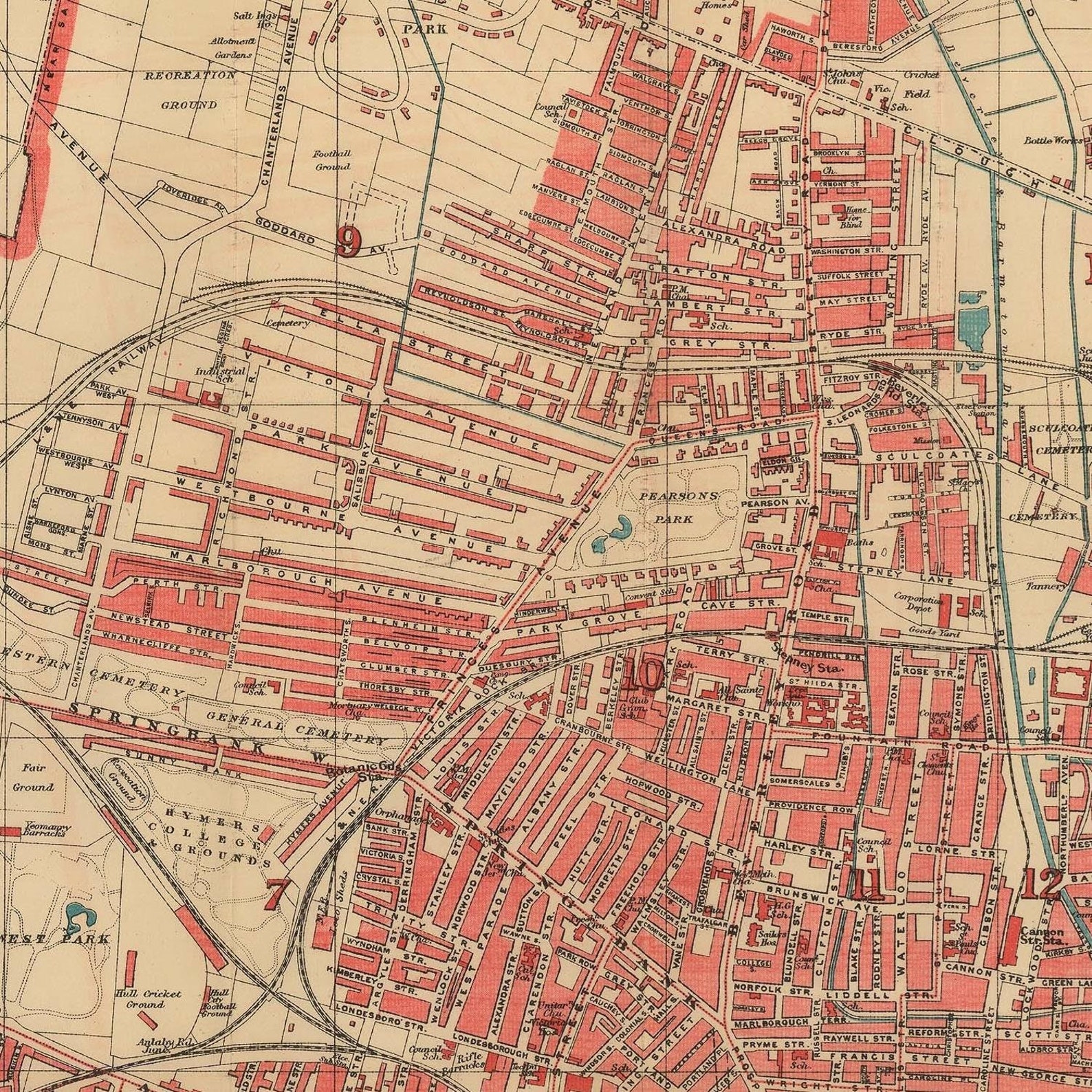 Old Map of Hull City Plan 1890 Antique Map United | Etsy
