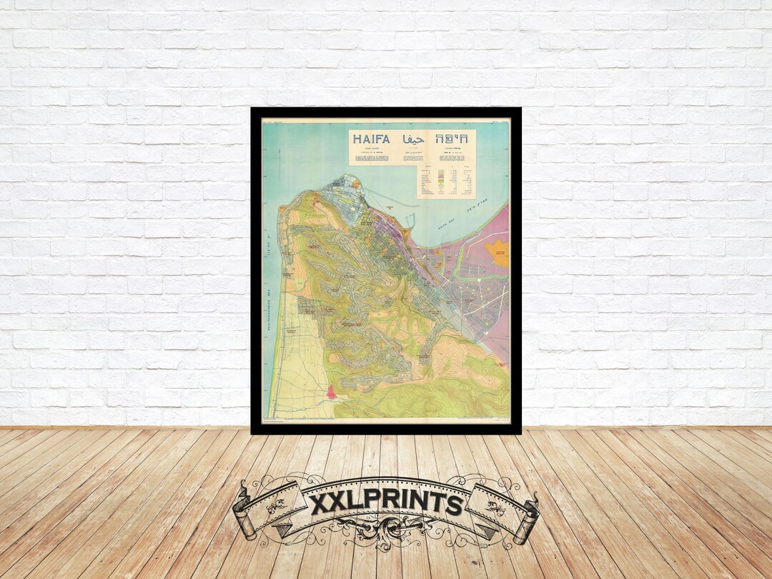 Haifa, Israel Map Print: 1937 Vintage Fine Art Reproduction - Etsy UK