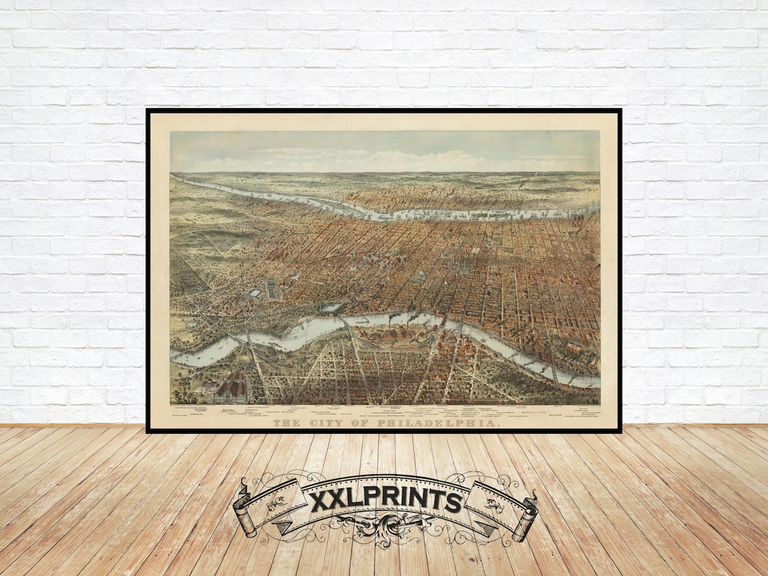 Philadelphia Bird's Eye View Map, 1875: Fine Art Print - Etsy