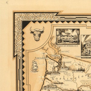 1935 United States Map Art Print: Vintage Pictorial Decor - Etsy