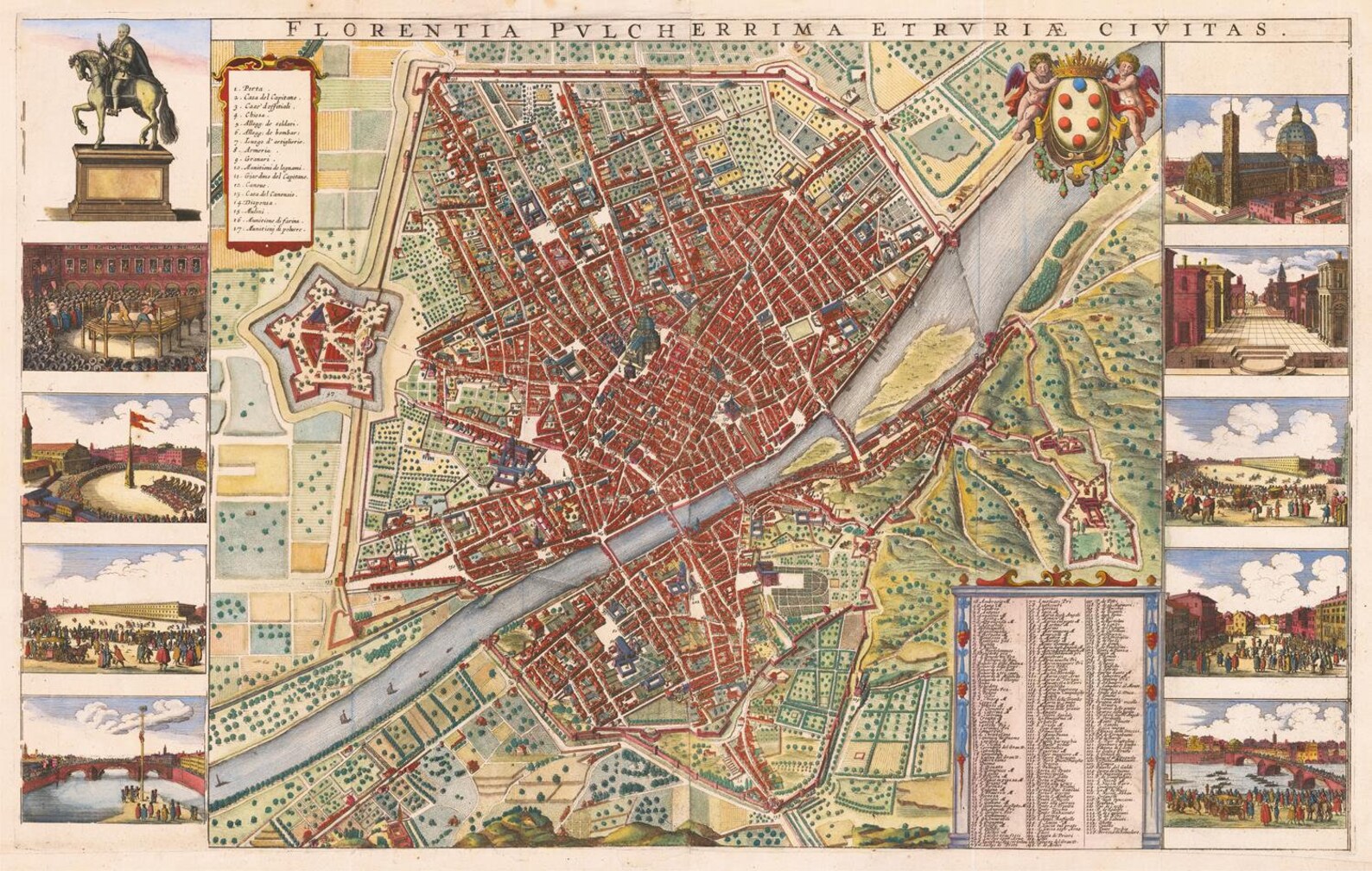 Ancient Map of Florence 1660 Extremely Rare Map City Plan | Etsy