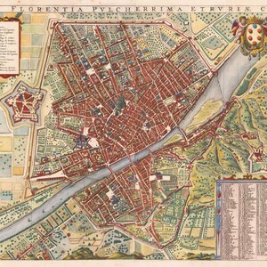 Florence Map Print: 1660 Antique City Plan, Fine Art Reproduction - Etsy