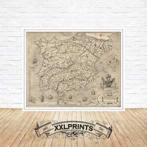 Antique Map of Spain, 1560: Fine Art Giclée Print - Etsy