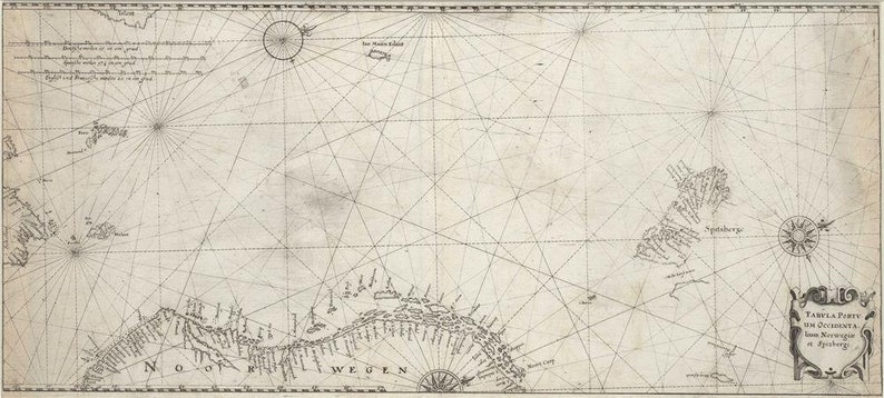 Ancient Map of Norway 1641 Very Rare Map Antique Fine - Etsy
