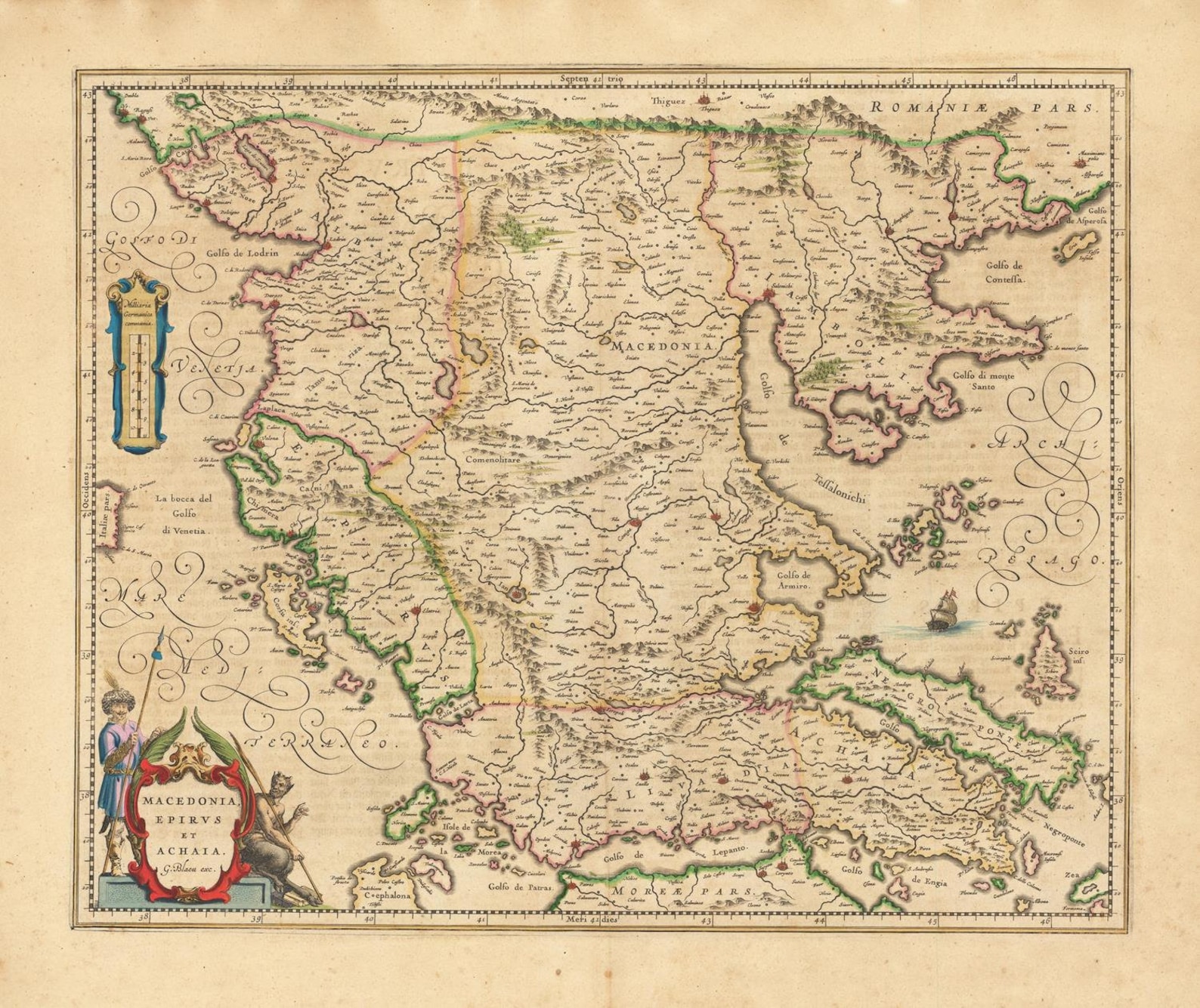 Old Map of Macedonia 1659 Rare Map Fine Reproduction Large - Etsy