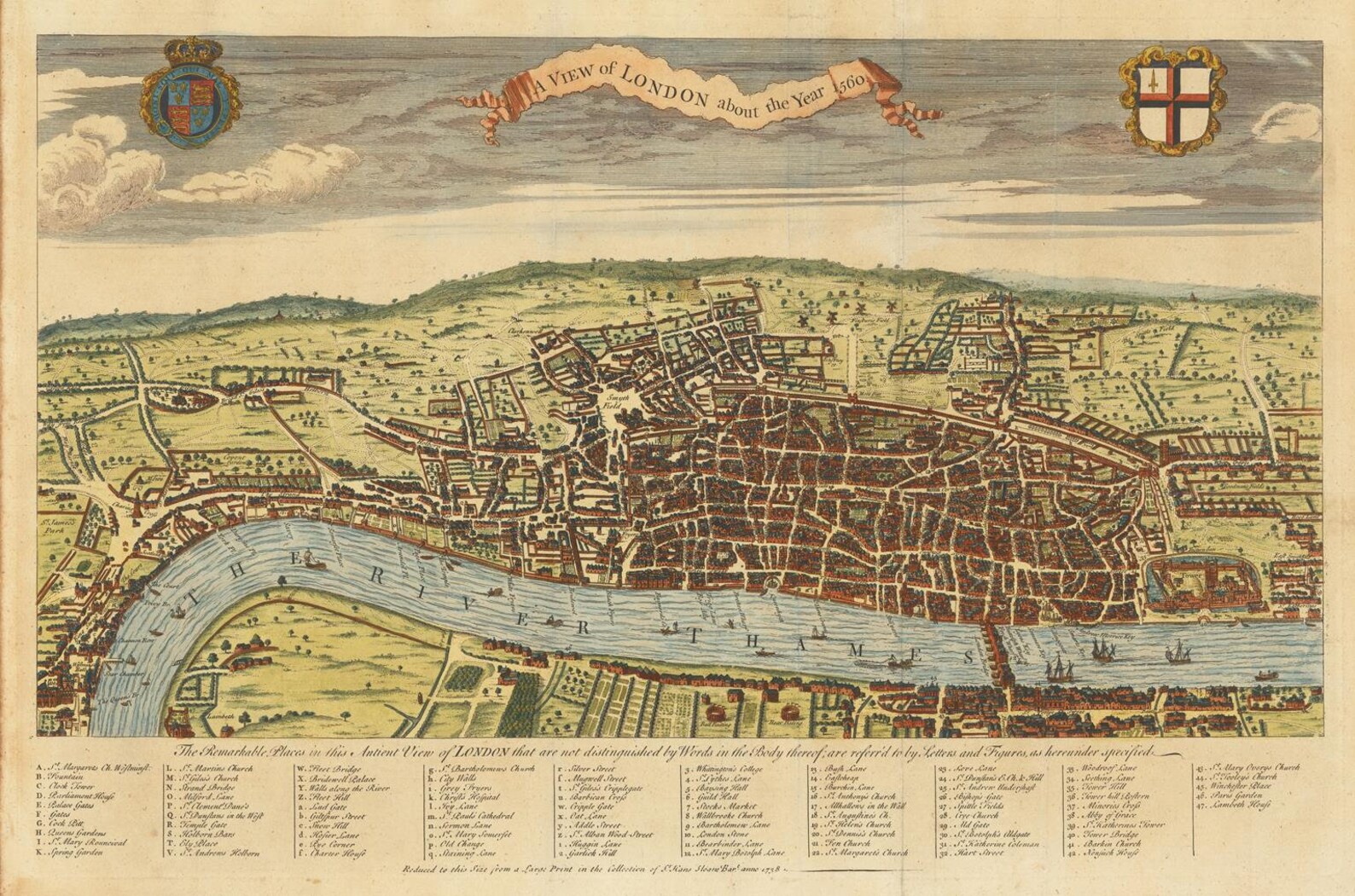 Ancient Map of London 1560 Very Rare Beautiful Map Fine - Etsy