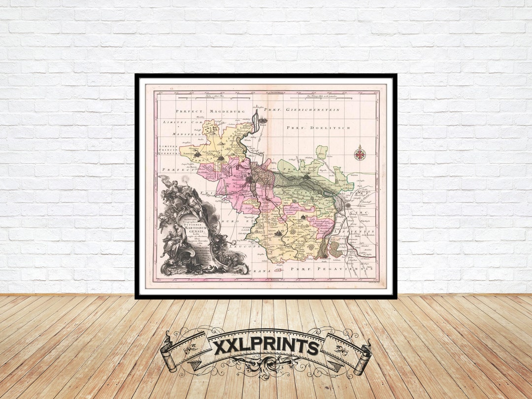 Eastern Germany Antique Map Print, 1730: Fine Art Reproduction - Etsy