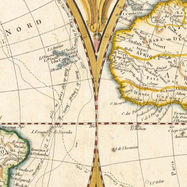 1804 World Map Print: Antique Fine Art Reproduction - Etsy Canada
