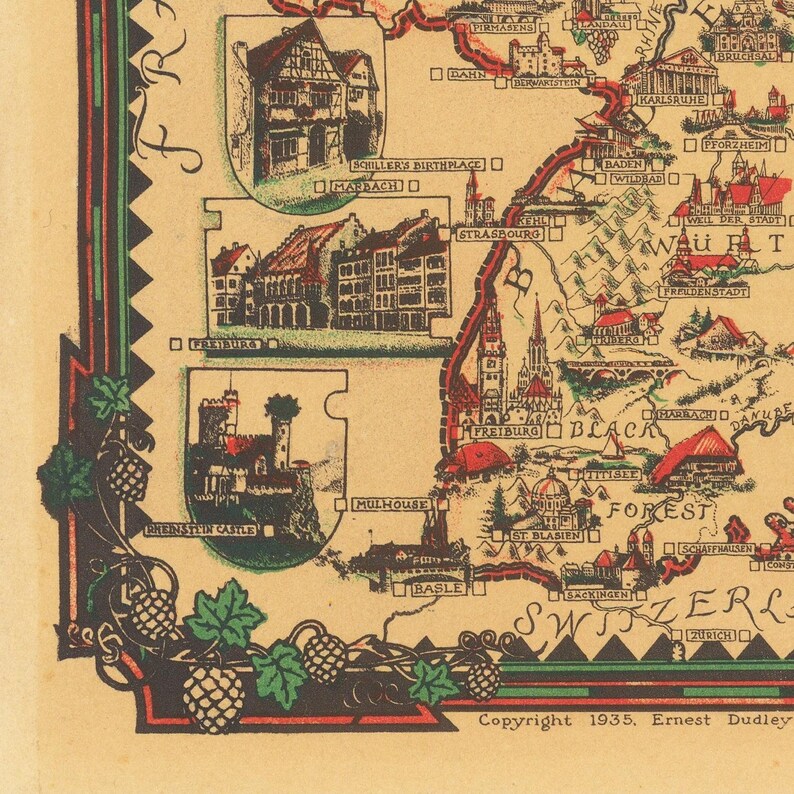 Old Pictorial Map of Germany 1935 Fine Reproduction Large - Etsy