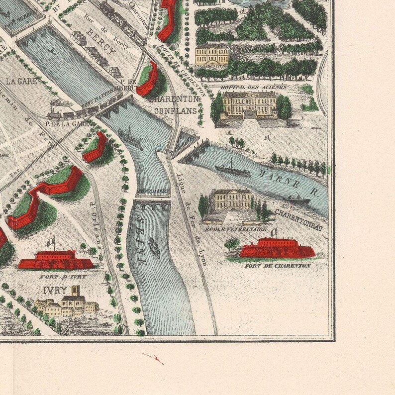 Old Map of Paris 1891 Rare Map Monuments Map Visitor - Etsy
