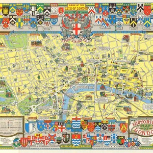 Old Map of London, 19th Century, Historical Map, Fine Reproduction ...