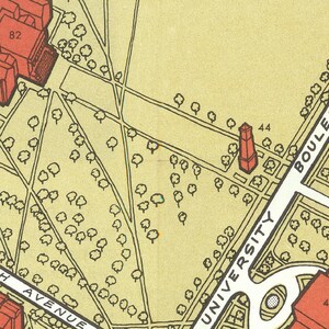 University of Alabama Map Print: 1970 Vintage Campus Art - Etsy